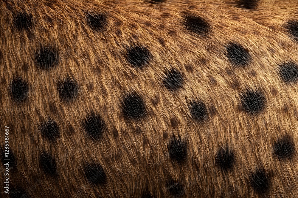 Realistic hyena fur pattern in shades of brown with dark spots, smooth ...