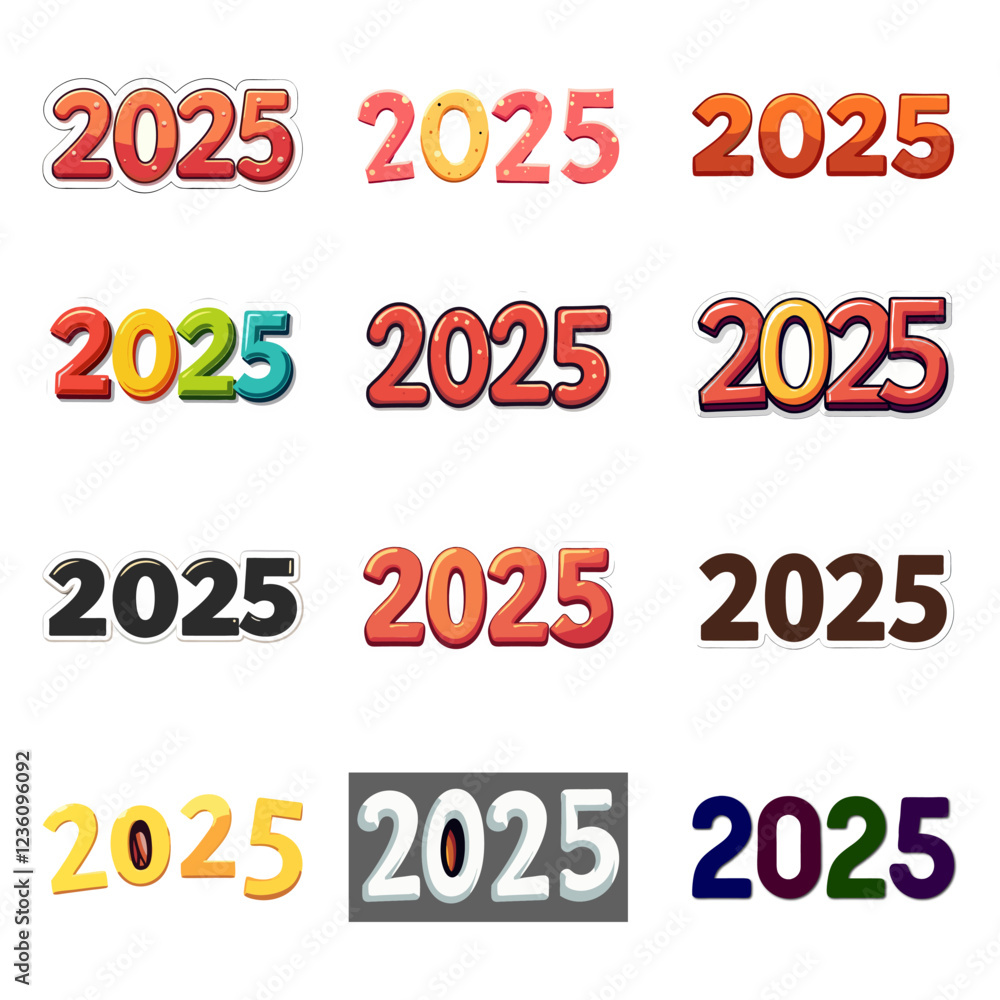A set of 2025 Vector. Modern colorful 2025 Vector shaping the future in ...