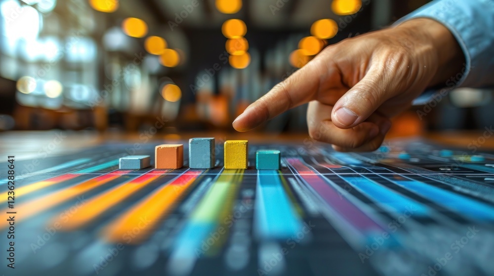 Progress and transition from 2024 to 2025 concept. A person pointing to ...