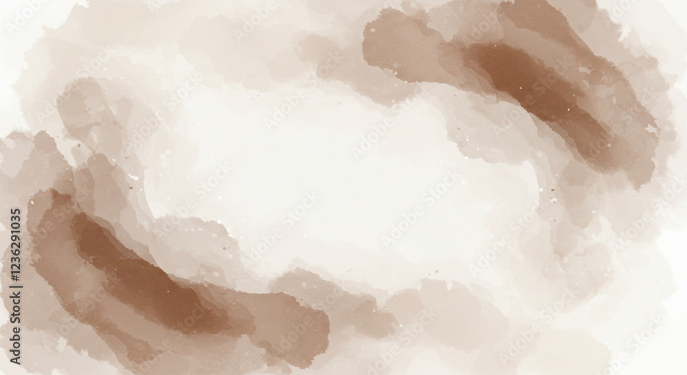 Brown milk chocolate coffee beige nude white watercolor water. Abstract ...