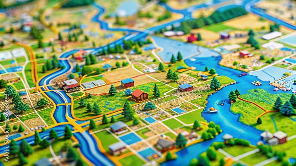 Detailed Map of Springfield Oregon, High-Resolution City Map Stock ...