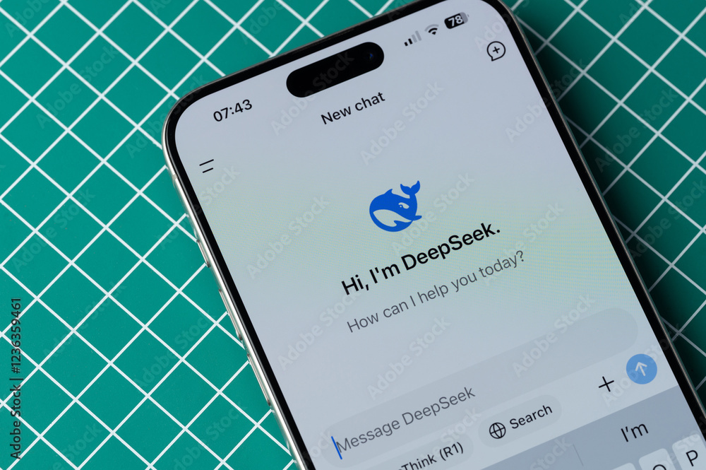 New chat with DeepSeek AI Assistant Stock Photo | Adobe Stock