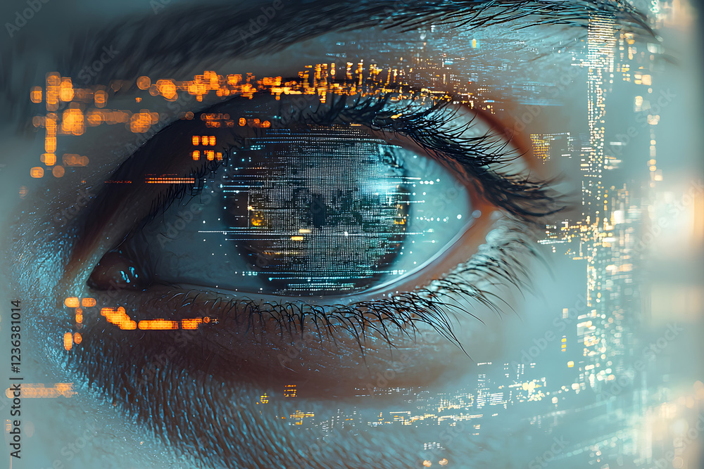 Human eye with cyber retinal recognition for neuro link connection ...