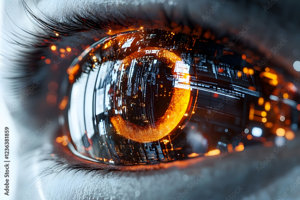 Human eye with cyber retinal recognition for neuro link connection ...
