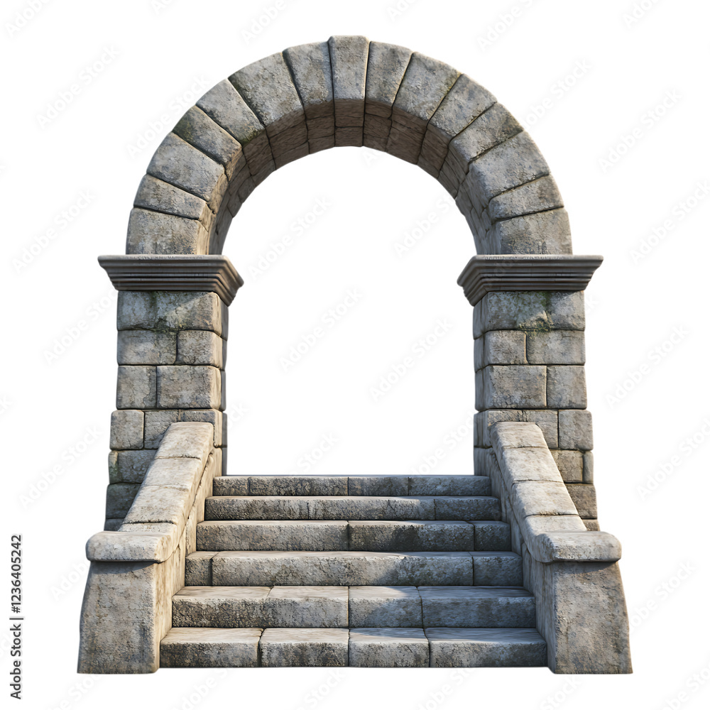 PNG Stone Archway Store with Stairs Against Transparent Background for ...