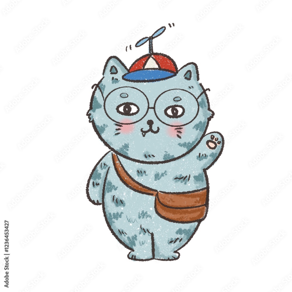 Super cat, hand drawing funny character. High dpi can use to print out ...