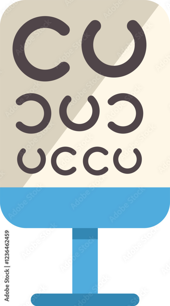 Simple icon of a snellen eye chart, commonly used for testing visual ...