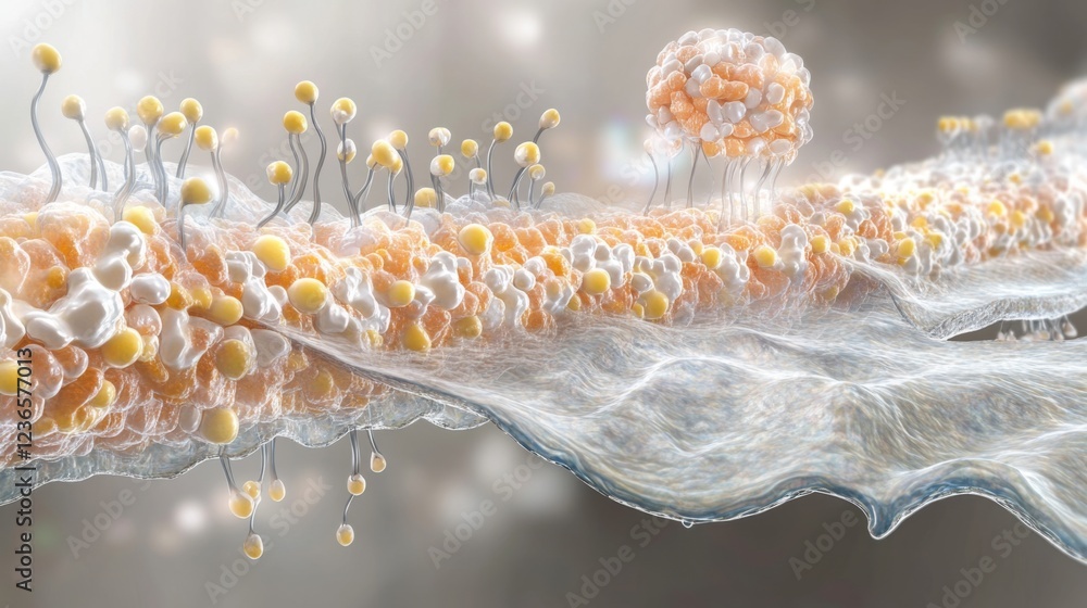 Foto de Stock Microscopic View of Aspergillus Fungus Spore Structure ...