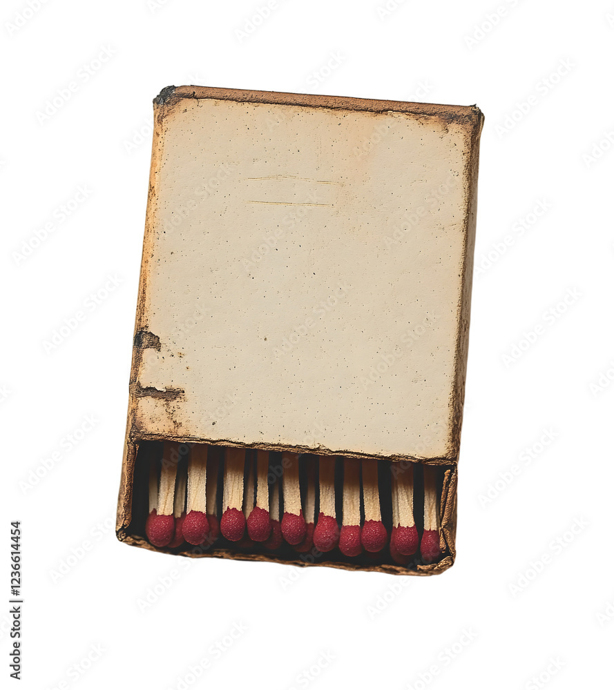vintage worn old pack of matches in a matchbook on png transparent ...
