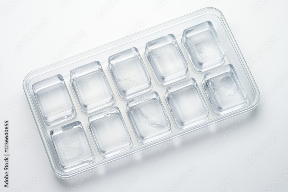 Crafting refreshing ice cubes with a detailed ice cube tray against a ...