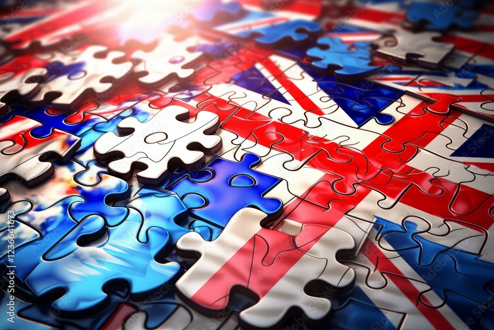 Puzzle pieces forming the british flag illustrate the complexities of ...