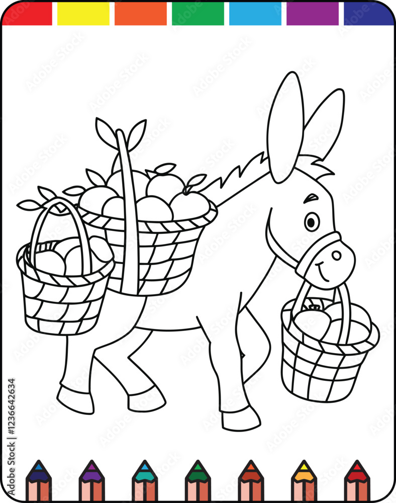 Adorable Farm Animals Coloring Pages for Kids, Happy Farmyard Printable ...