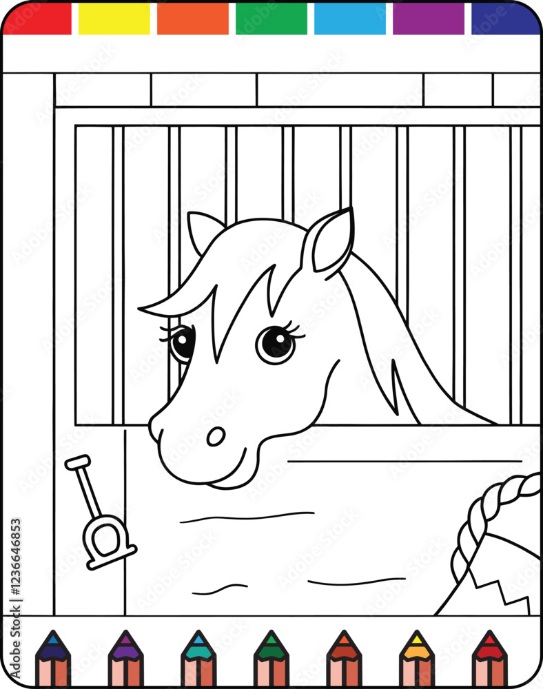 Adorable Farm Animals Coloring Pages for Kids, Happy Farmyard Printable ...