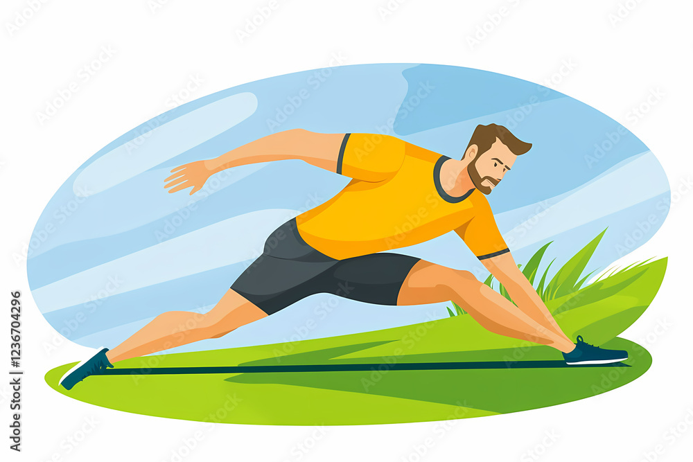 Animated illustration of athletes engaging in track and field sports ...