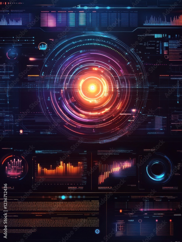 Business infographic dashboard. Modern interface, admin platform with ...