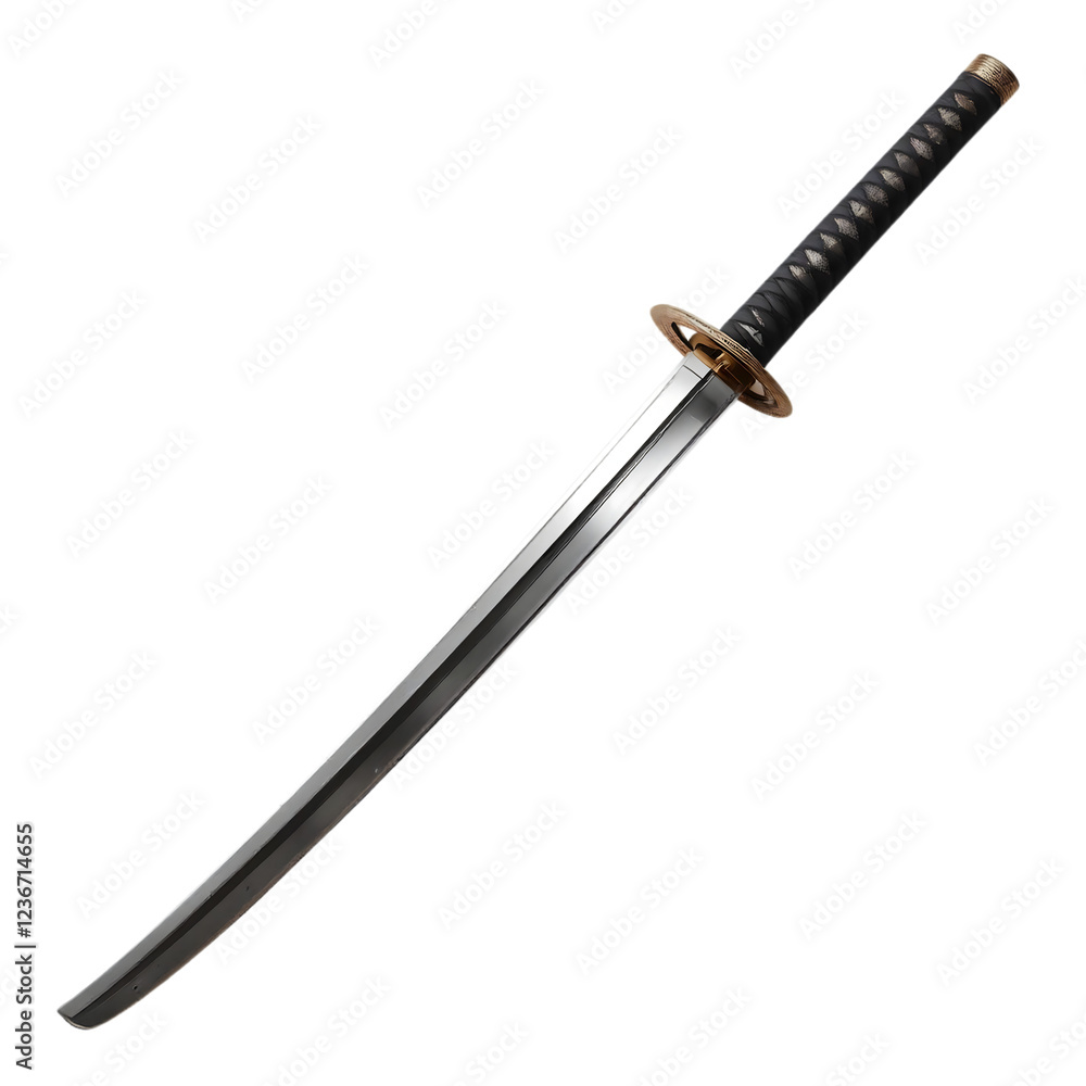 Japanese katana sword isolated on transparent background Stock Photo ...