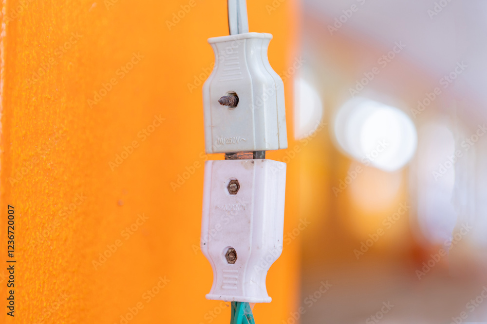 The connection of the electrical plug appears unsafe. It involves ...