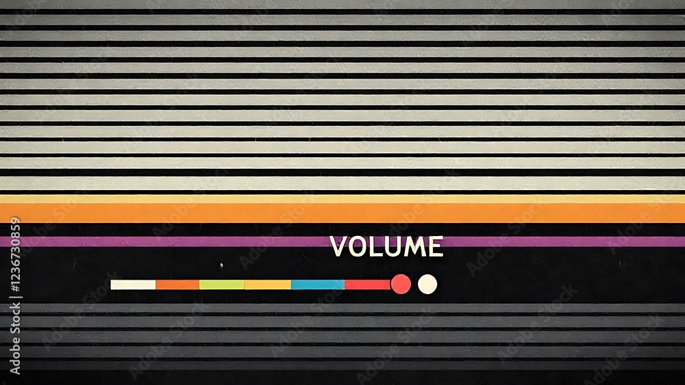 Foto de Stock Retro tv volume control bar. TV screen texture. HDTV no ...