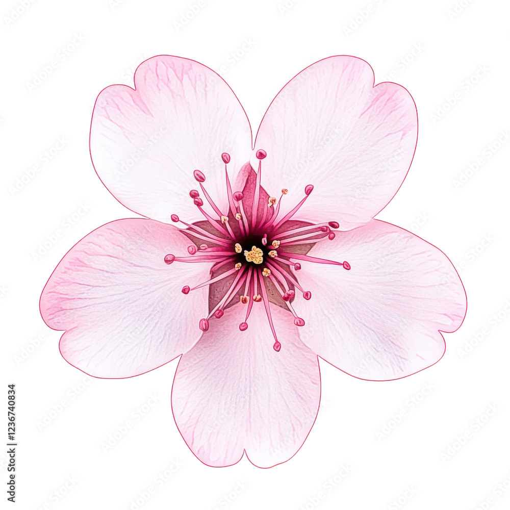 transparent background, PNG, A stylized cut-out of a vibrant cherry ...