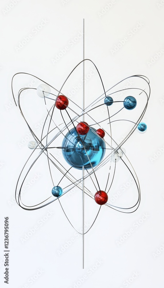 Visually Striking Stylized Atom Model With Spinning Electrons For Atomic Structure Education
