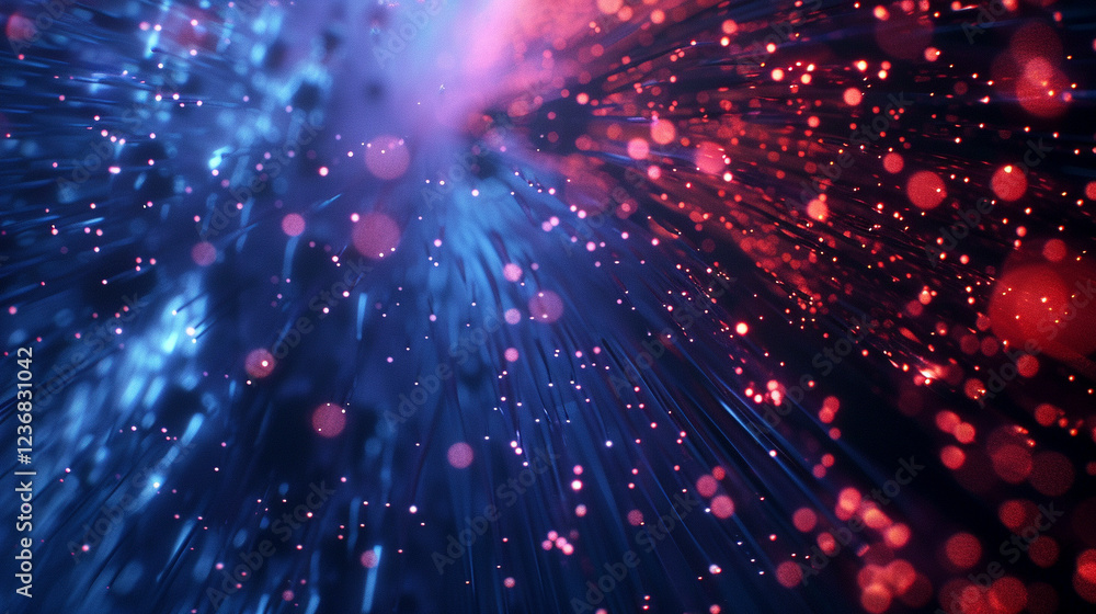 A close-up shot of a modern server rack with blinking LED indicators ...