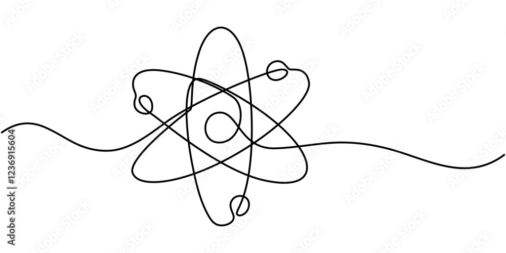 Continuous Line Drawing of Science Icon. Hand Drawn Symbol Vector ...