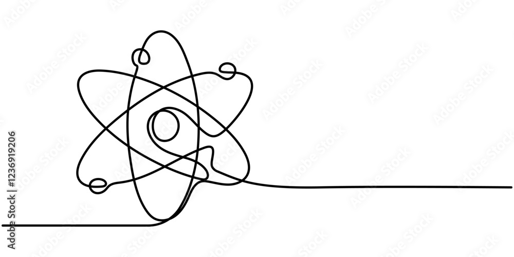 Continuous Line Drawing of Science Icon. Hand Drawn Symbol Vector ...