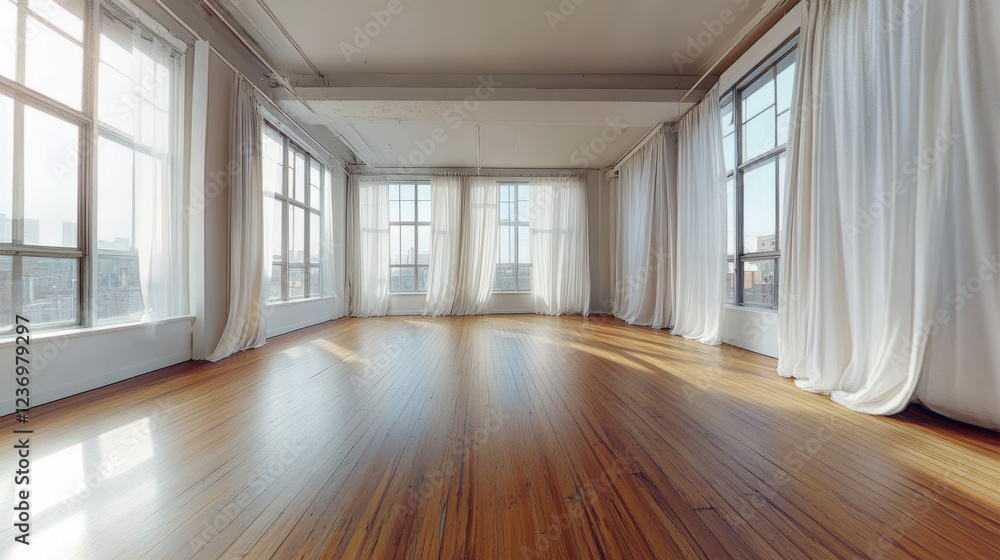 full 360 degree panorama environment map of empty bright studio ...