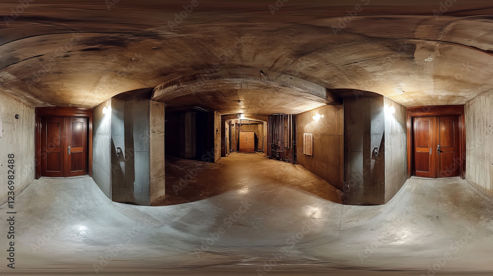 360 degree full panorama environment map of abstract dark concrete ...