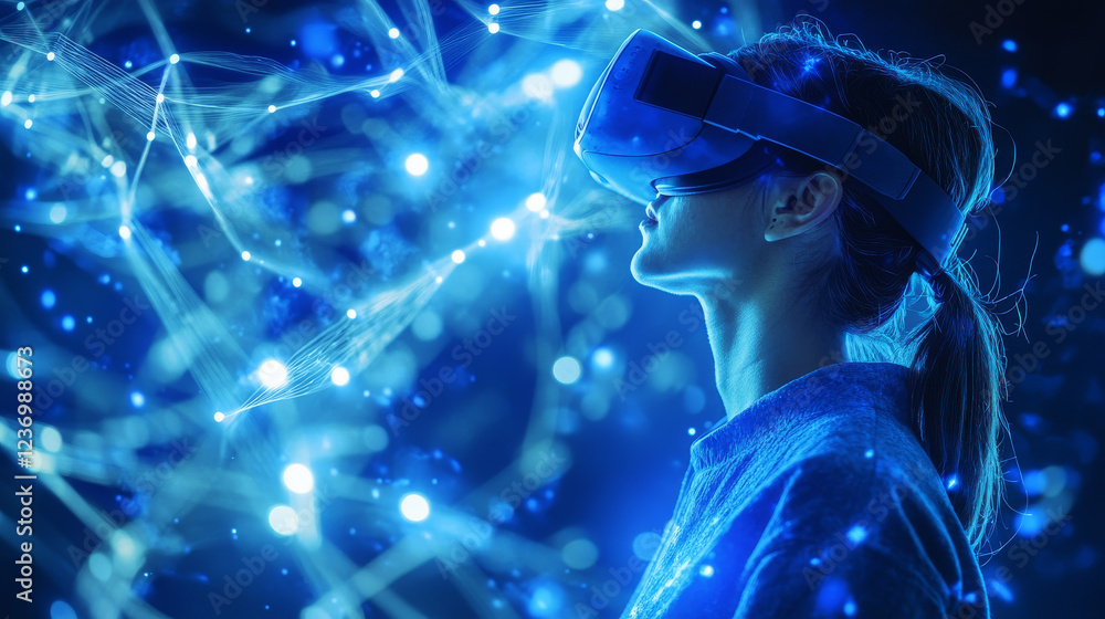 360 degree full panorama environment map of abstract blue uv neon ...