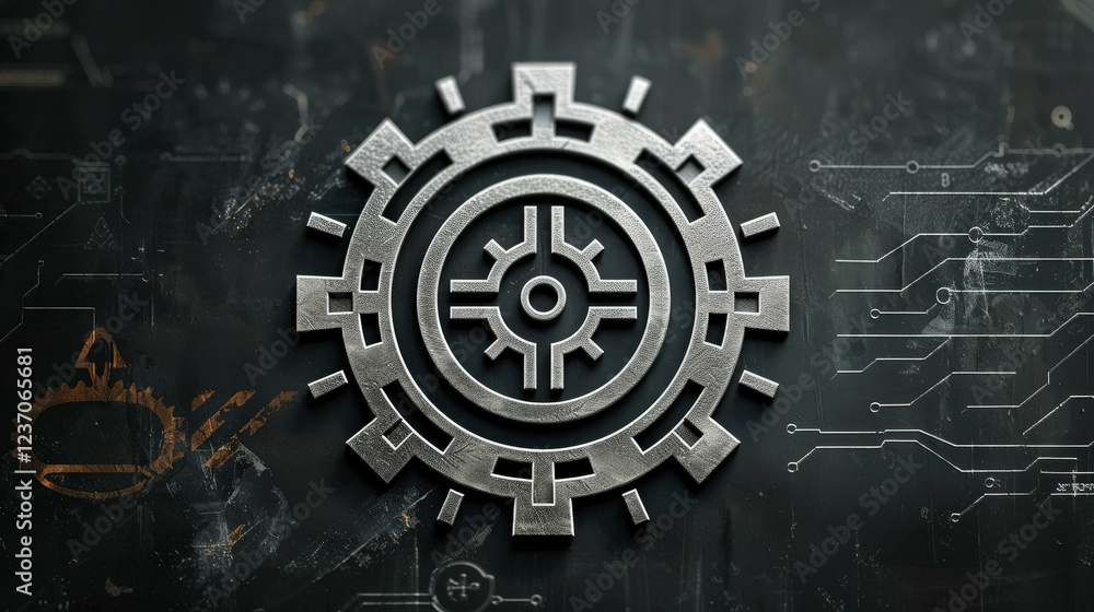 2d vector logo , black and white logo theme mechanical engineering ...