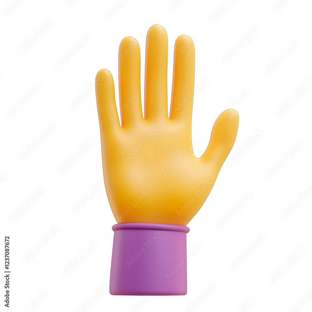 3d raised hand 3d hand png yellow and purple hand gestures collection ...