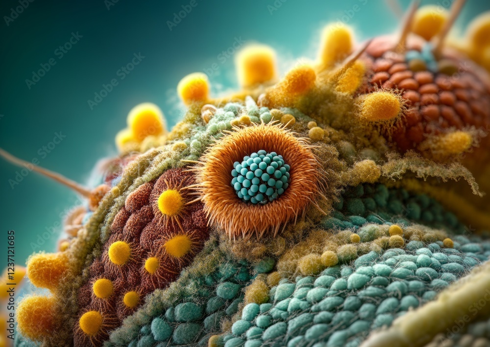 Microscopic examination of a hair strand invaded by ringworm fungus ...