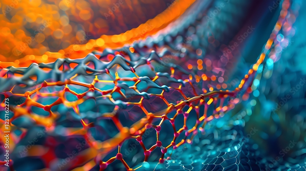 Carbon nanotubes visualized under an electron microscope Stock ...