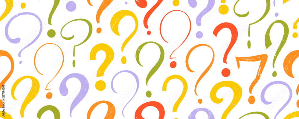 Random question marks seamless pattern background. Pastel colored ...
