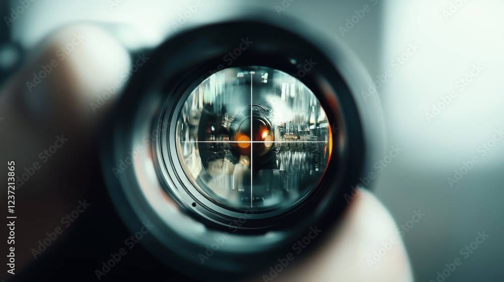 Realistic sniper sight equipped with measuring marks, featuring ...