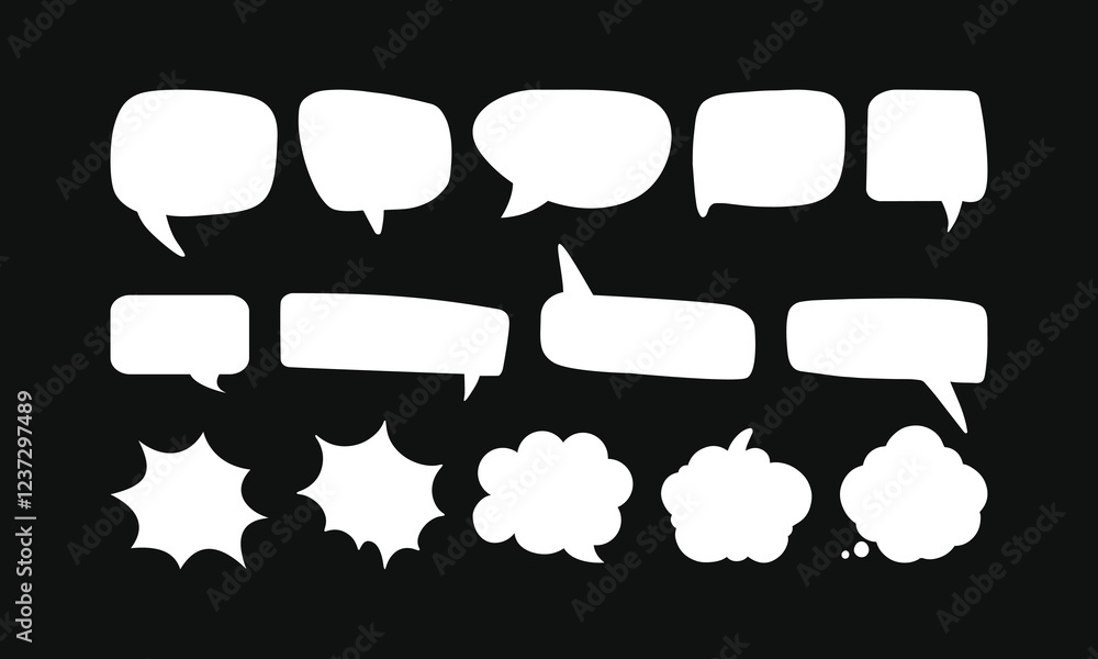 CHAT BALON MASTER, Set, collection of flat style vector speech bubbles ...