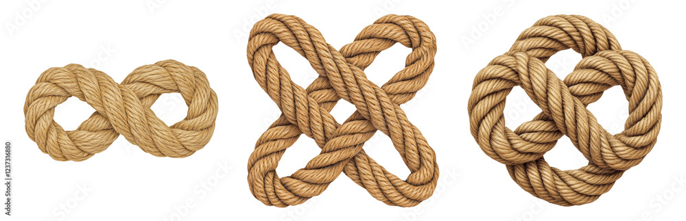 Decorative Rope Knots for Craft Design Isolated on transparent ...