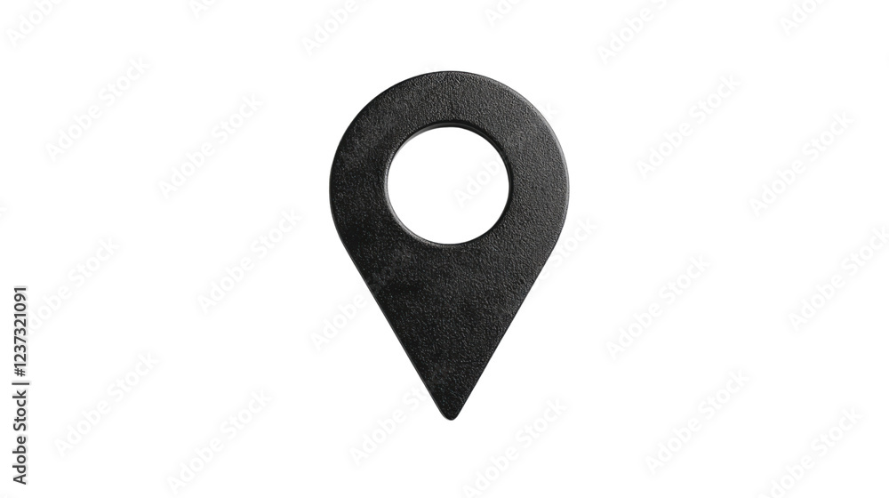 Black location pin icon showing accurate global positioning on ...