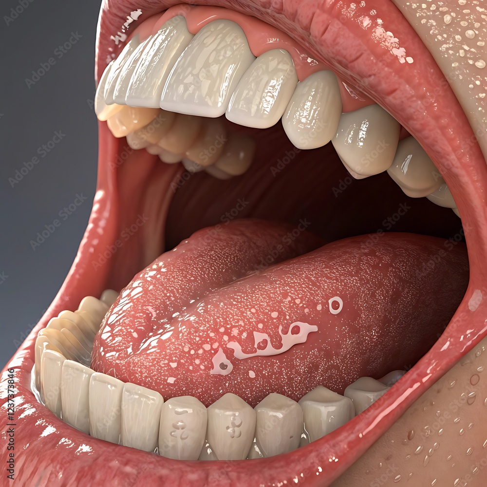 "A highly detailed, anatomically accurate depiction of the human mouth ...