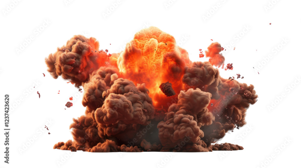 Realistic fireball explosion with transparent background for vfx and ...