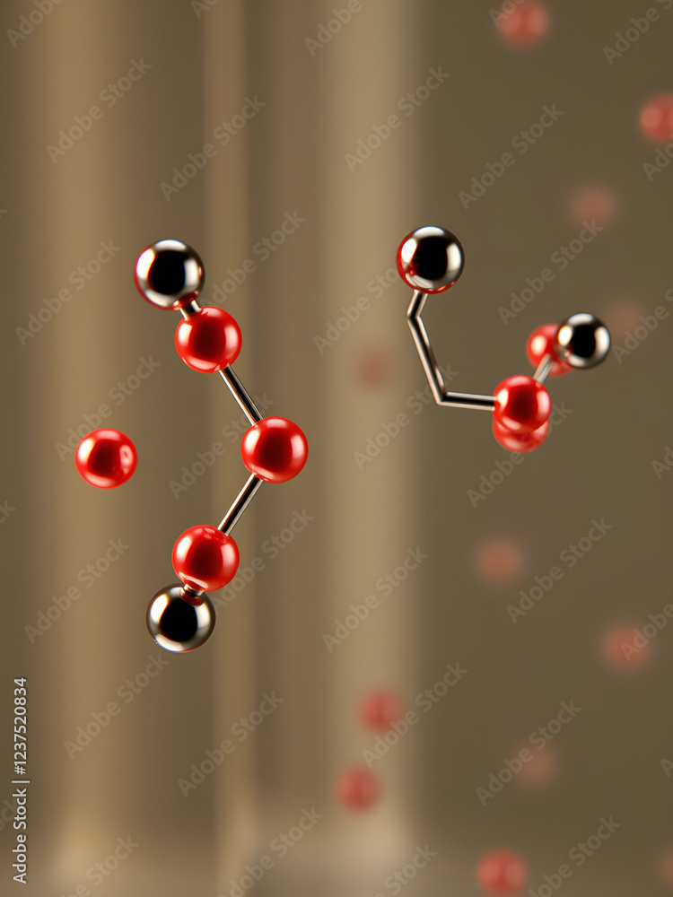 propylene molecular structure 3d, flat model, propene, structural ...