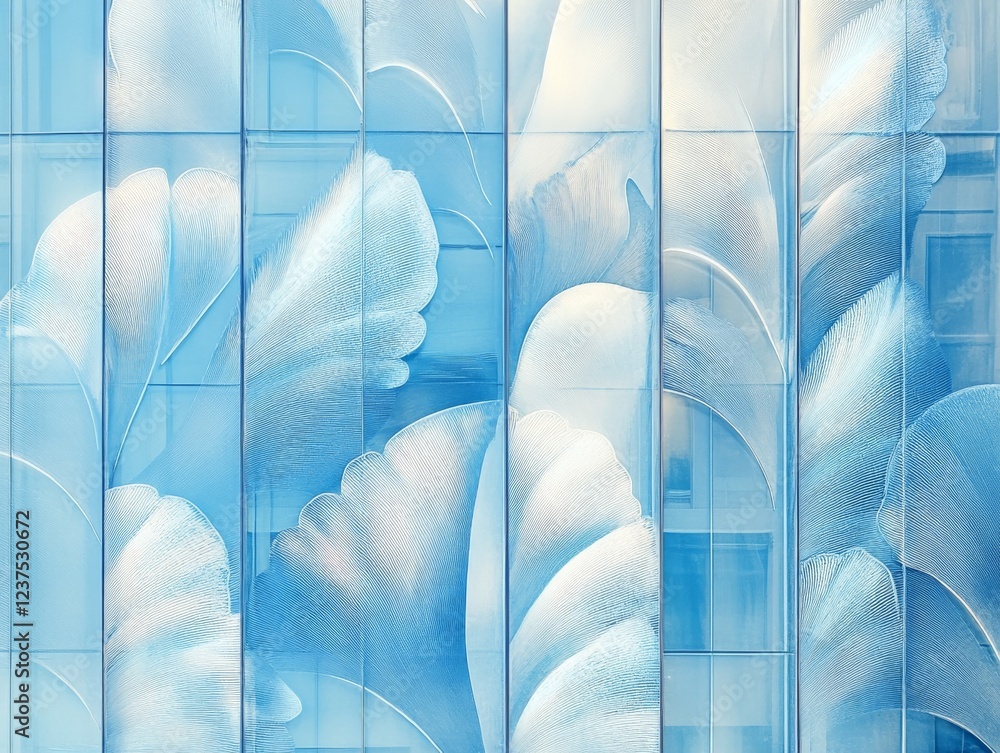 Delicate Frost Patterns on Glass Window Forming Intricate Natural ...