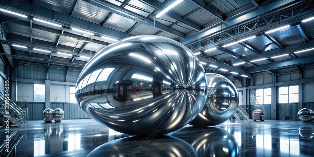 Metallic silver font resembling liquid metal being inflated in a ...