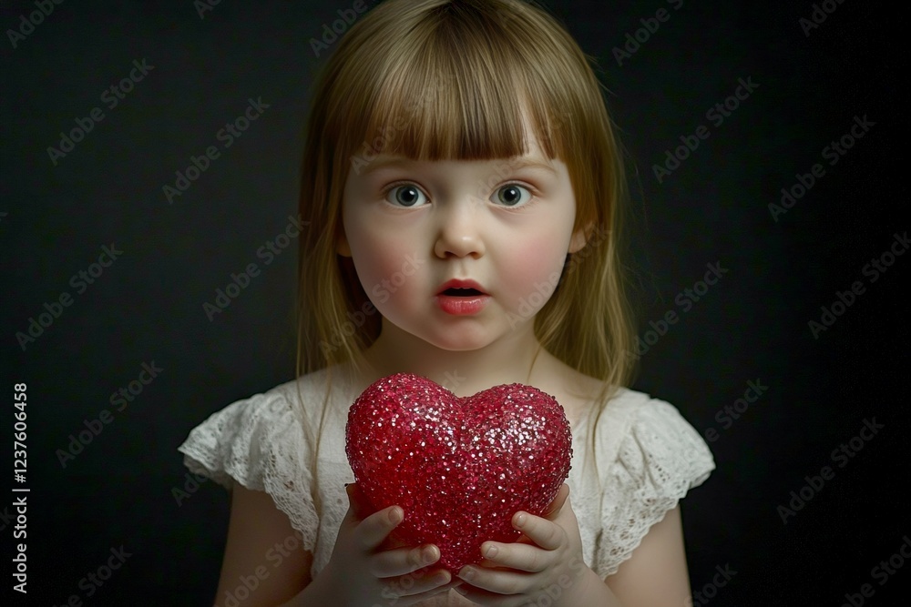 Commercial ad campaign visual idea. Ð¡hildren valentine's day greeting ...