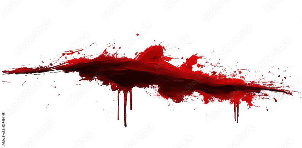 red blood splatter - dripping paint texture on white background Stock ...
