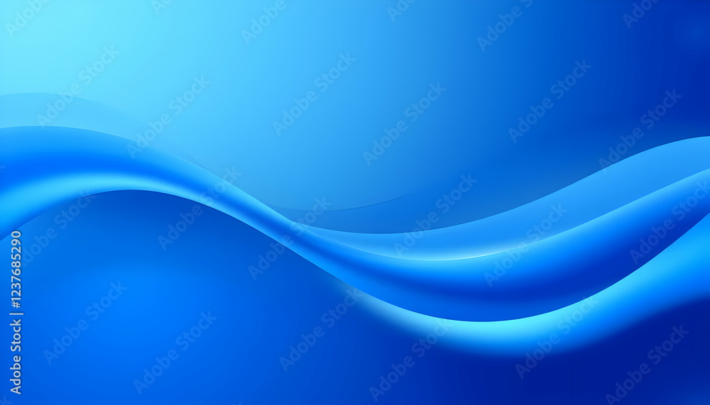 abstract blue waves, flowing curves, smooth gradients, dynamic ...