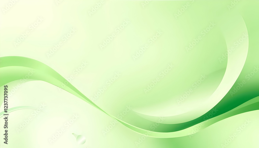 Abstract green background, flowing white lines, gradient effect, soft ...