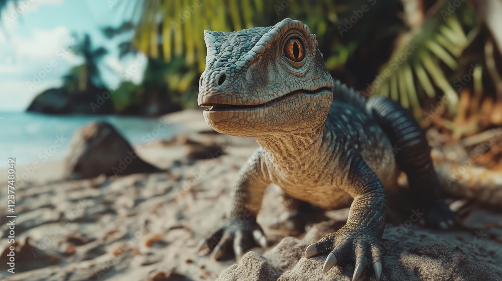 Ilustración de Stock Cartoon baby dino, dinosaur animal and reptile ...