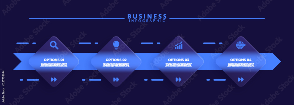 Infographic label design template featuring icons and four distinct ...